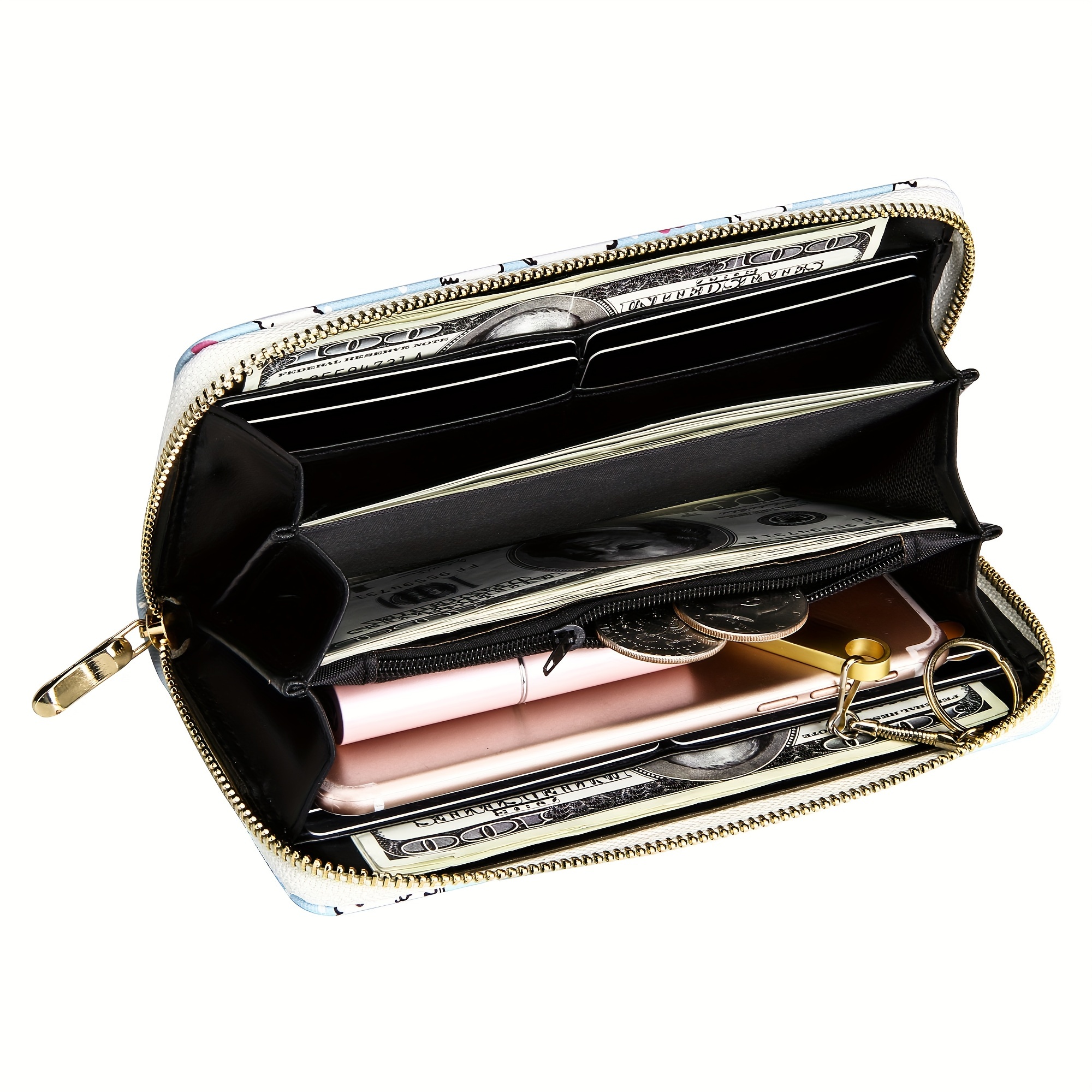 Kawaii Cartoon Alpaca Pattern Long Wallet Zipper Around Coin - Temu Canada