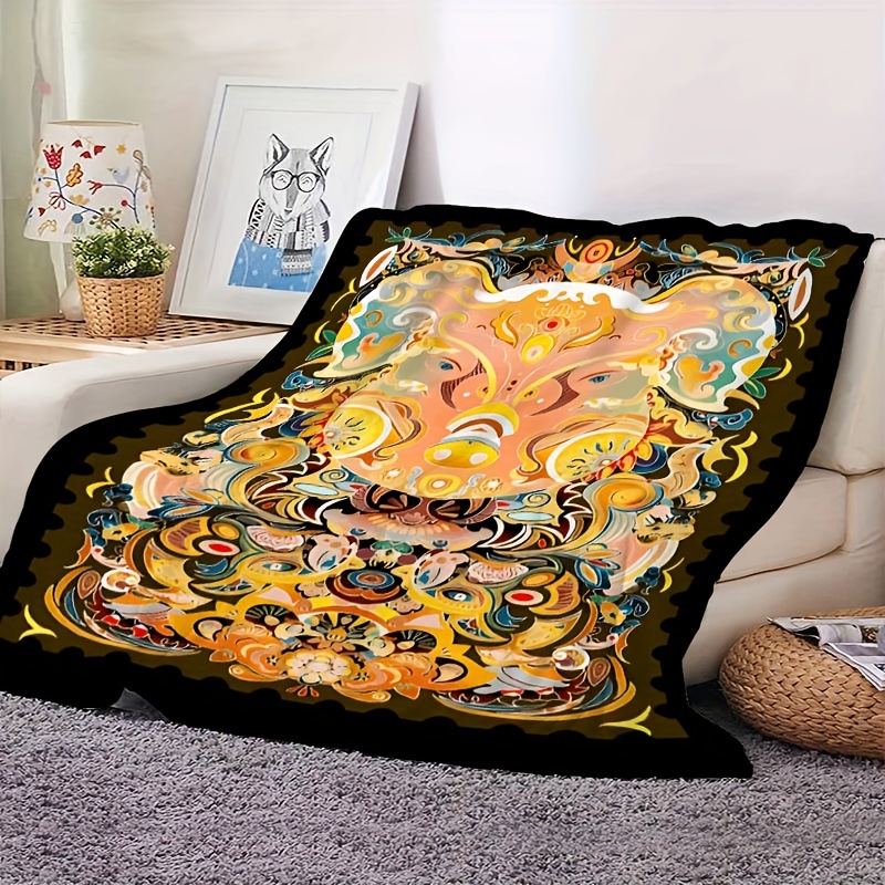 Flannel Throw Blanket Chinese Zodiac Cute Pig Printed - Temu Canada