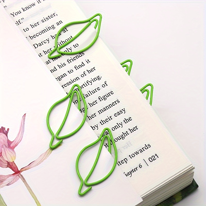 Metal Leaf shaped Paper Clips Creative Colorful Green Curved - Temu Ireland
