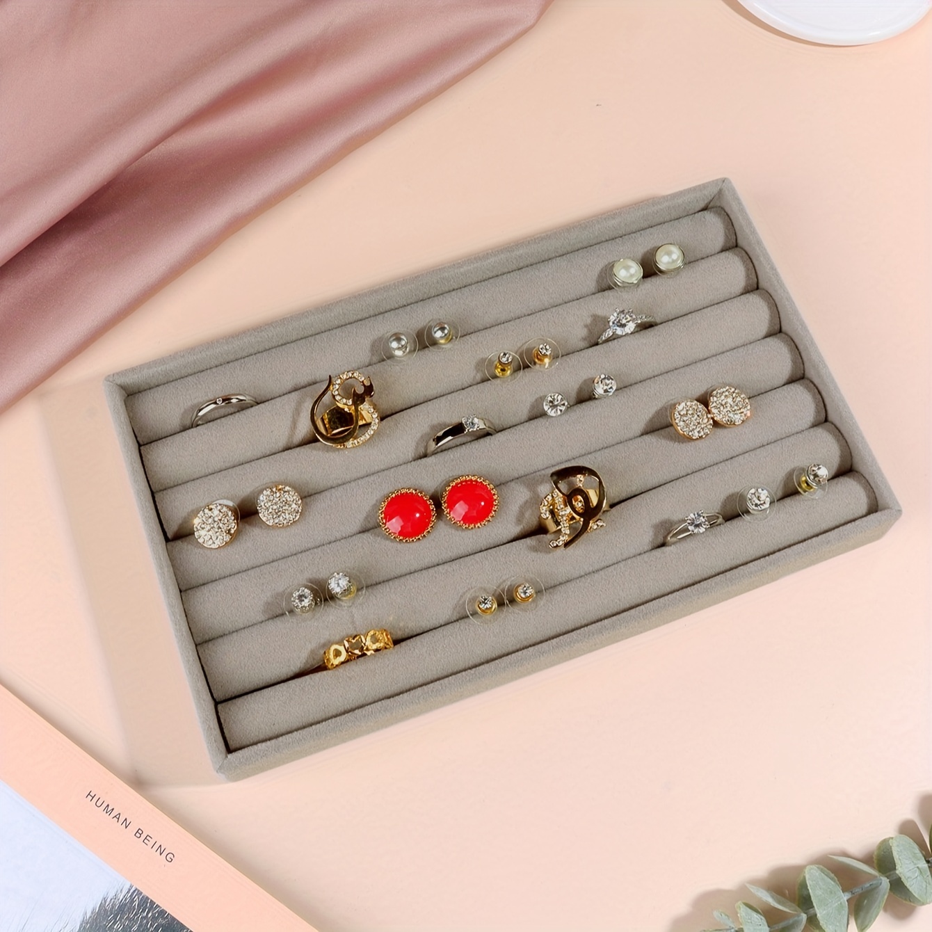 1pc velvet jewelry box portable jewelry ring storage container jewelry organizer jewelry display tray jewelry holder earring jewelry storage case Mit Temu Geld Temu