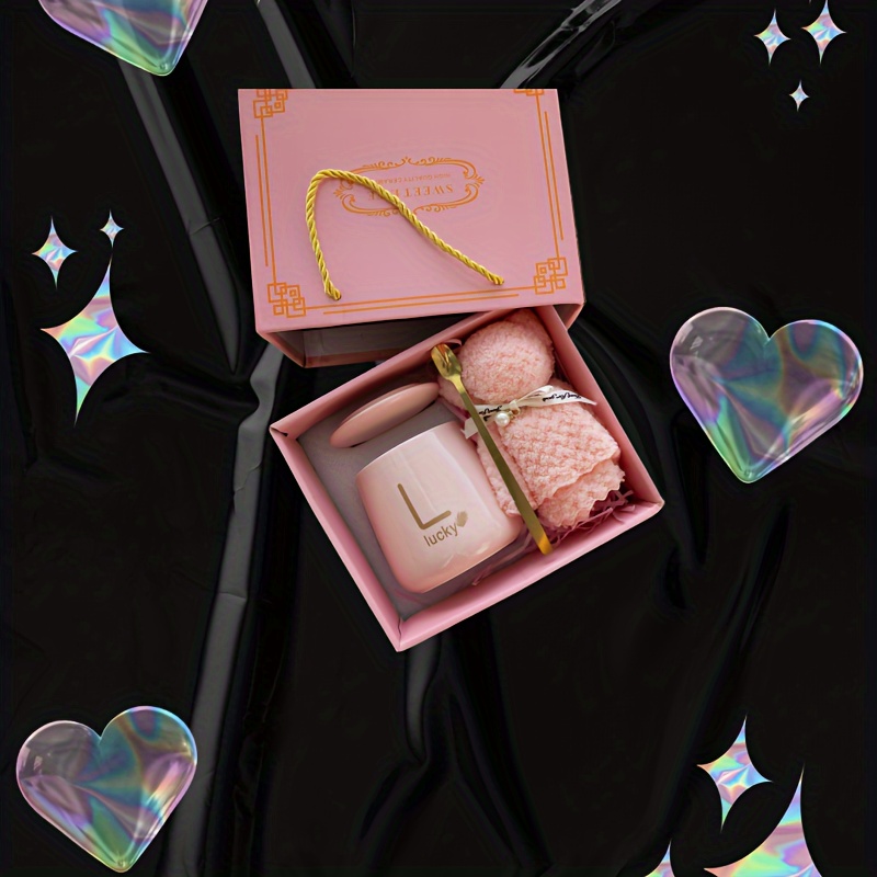 Lucky Coffee Mug Lid Spoon Bear Towel Ceramic Coffee Cups - Temu United ...