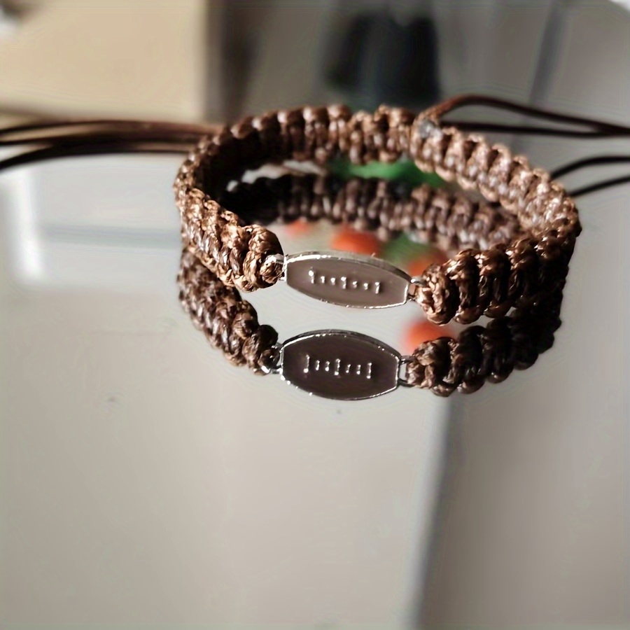 Enamel Alloy Rugby Braided Adjustable Bracelet Gift Sports - Temu ...