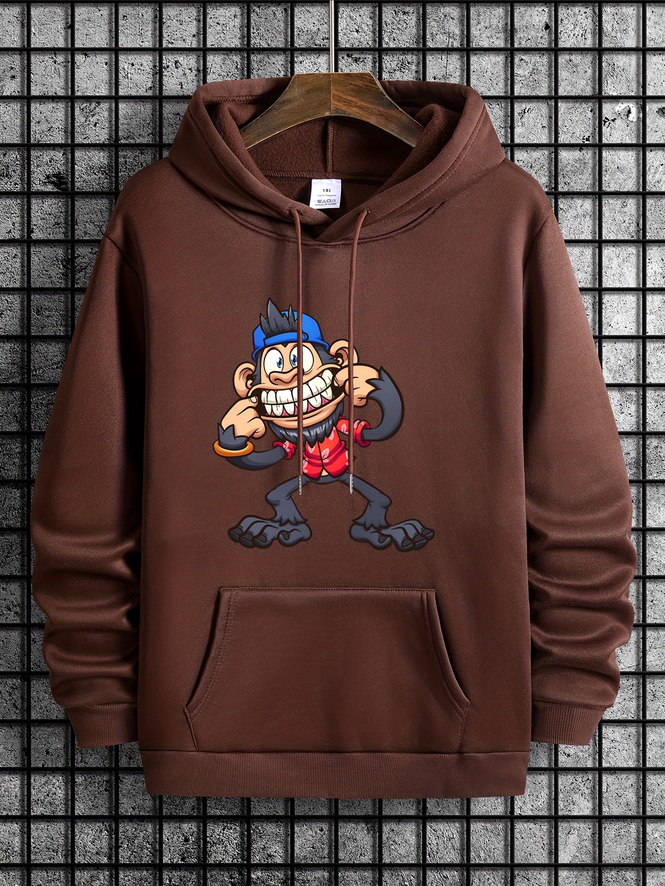 Plus Size Men's Anime Monkey Graphic Print Sweatshirt Fall - Temu Ireland