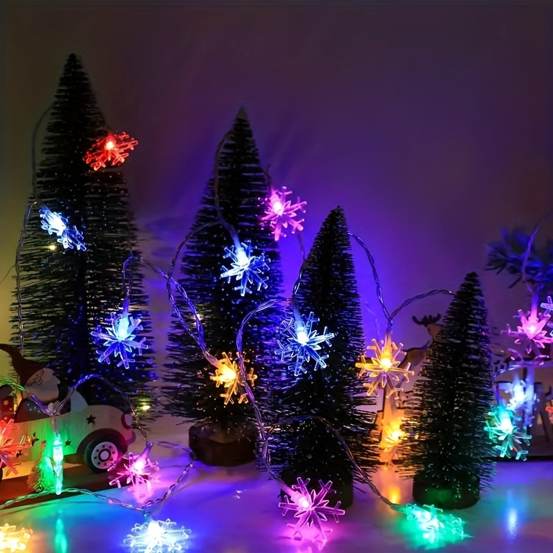 Snow Decorative String Lights Battery Operated Fairy Lights - Temu