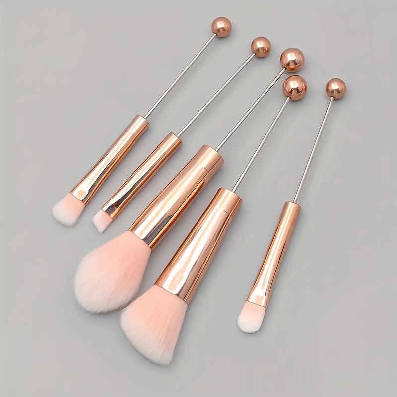 Beaded Diy Makeup Brushes Rose Golden Metal Handle Face - Temu United ...