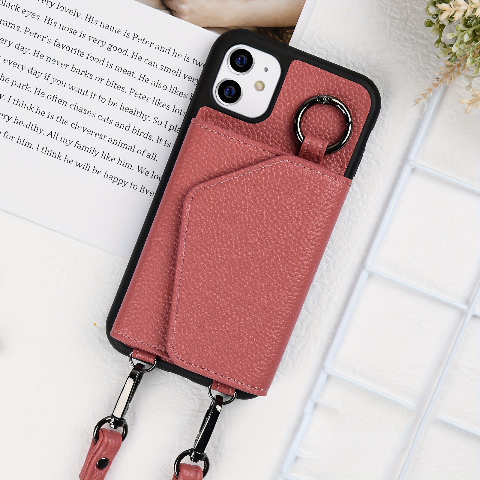 Pu Leather Purse Phone Case Back Cover Mirror Phone Case - Temu United ...