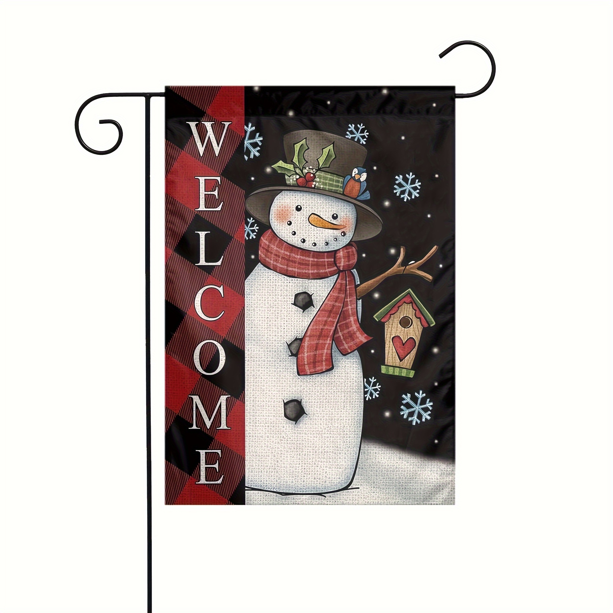 winter christmas snowman garden flag home decor outdoor - Temu New Zealand
