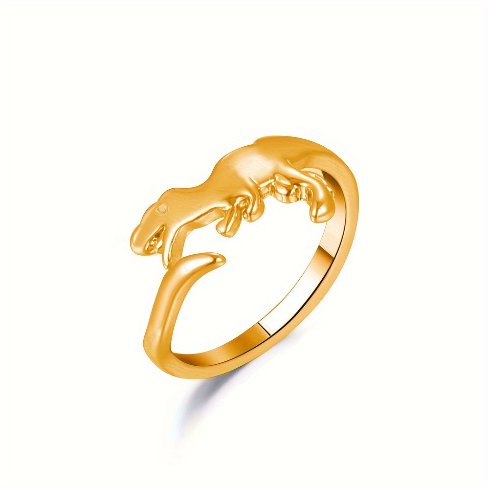 Fashion Creative Dinosaur Open Ring Trendy Geometric Animal - Temu ...