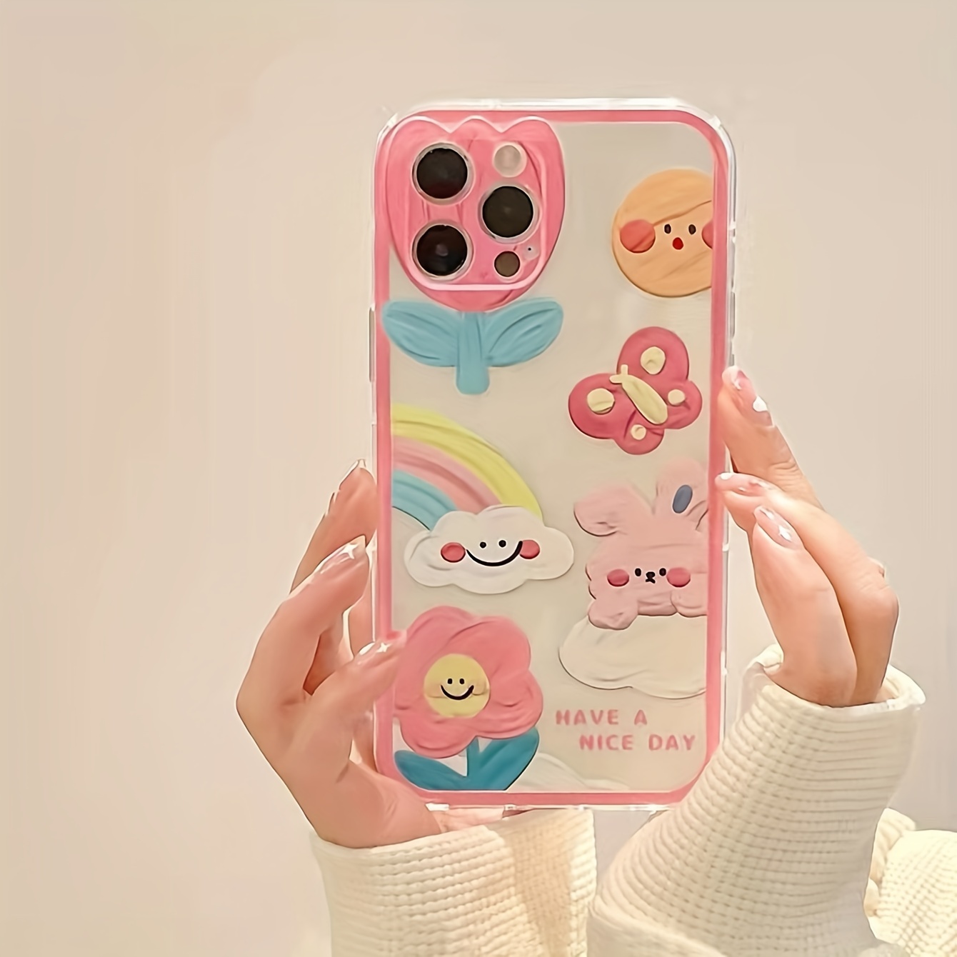 Bunny Flower Drop Proof Phone Case For - Temu Australia