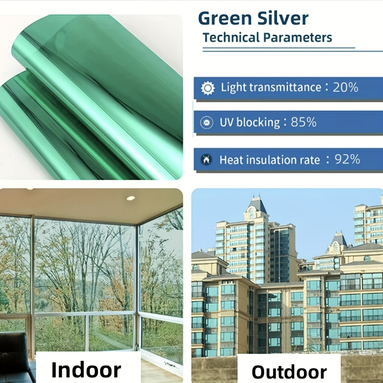 1 Stk One Way Privacy Window Film Dagsvarmekontrol Og UV - Temu Denmark