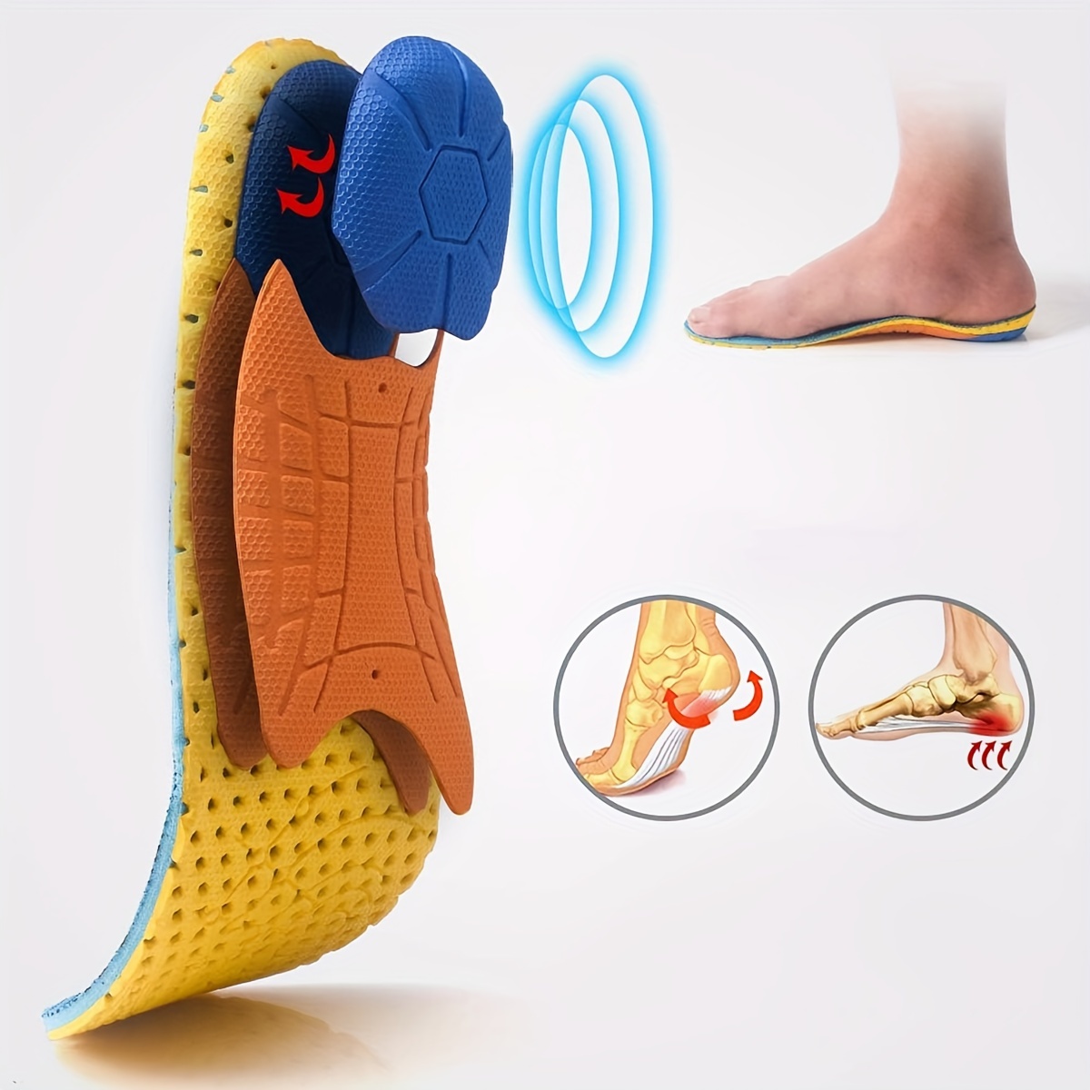 Breathable Comfortable Insoles Elastic Sweat absorbing Pads - Temu