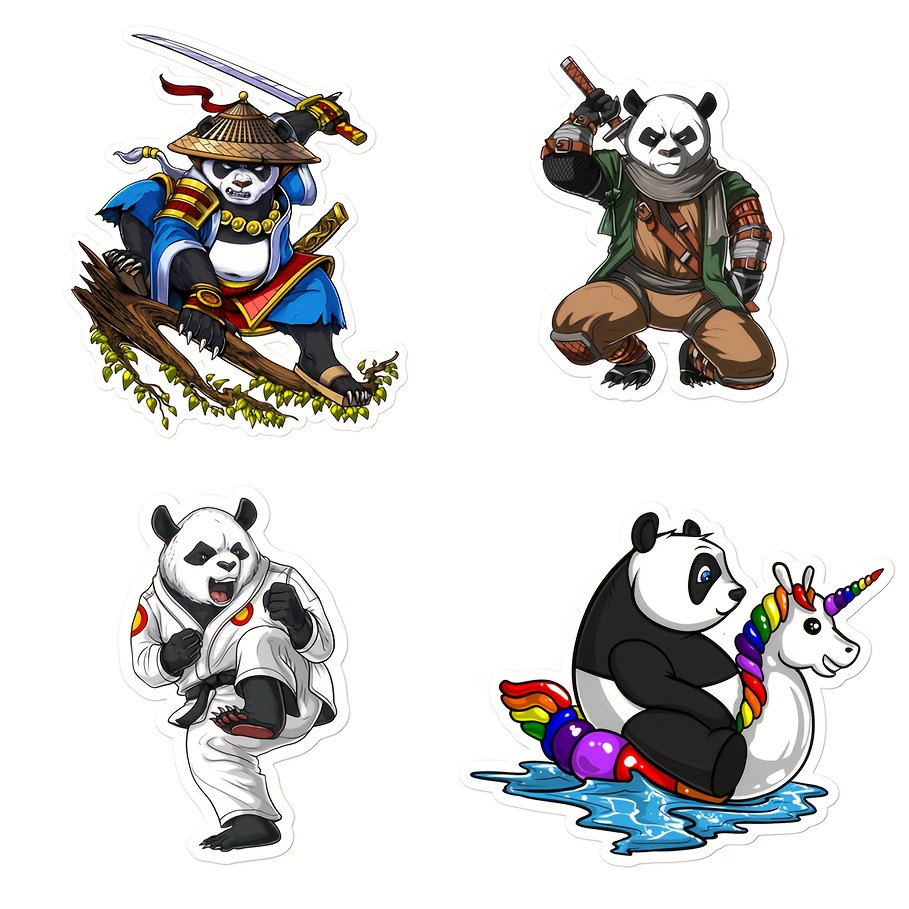 4in1 Panda Bear Funny Life, Vinyl Stickers Decals, Hiking Sticker ...