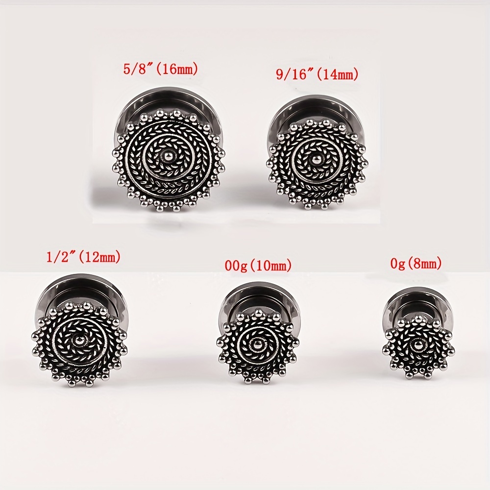 Hollow Ear Plugs Set Punk Style Vintage Gothic Ear Piercing - Temu ...