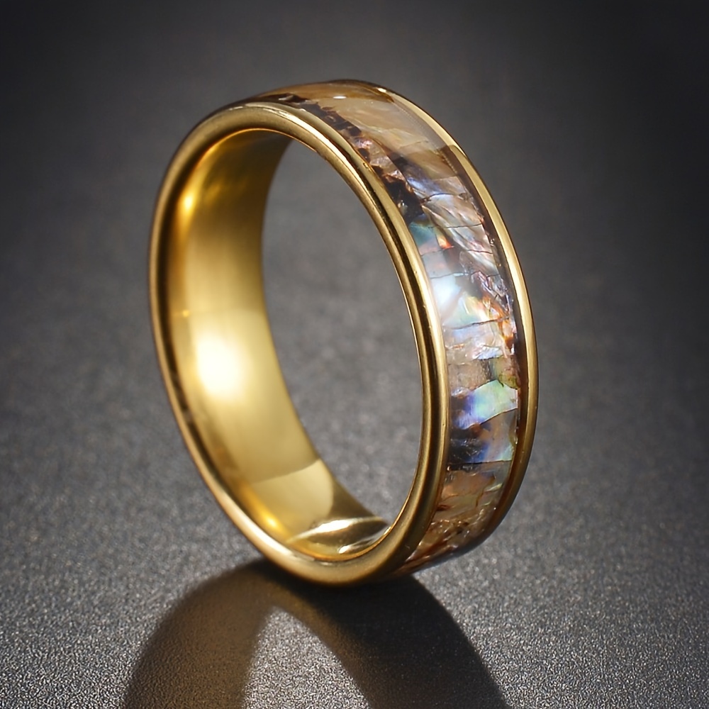 Retro Golden Stainless Steel Ring Men Party Daily Finger - Temu United ...