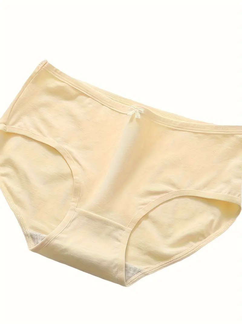 Simple Solid Briefs Soft Comfy Bow Knot Decor Seamless Temu Canada