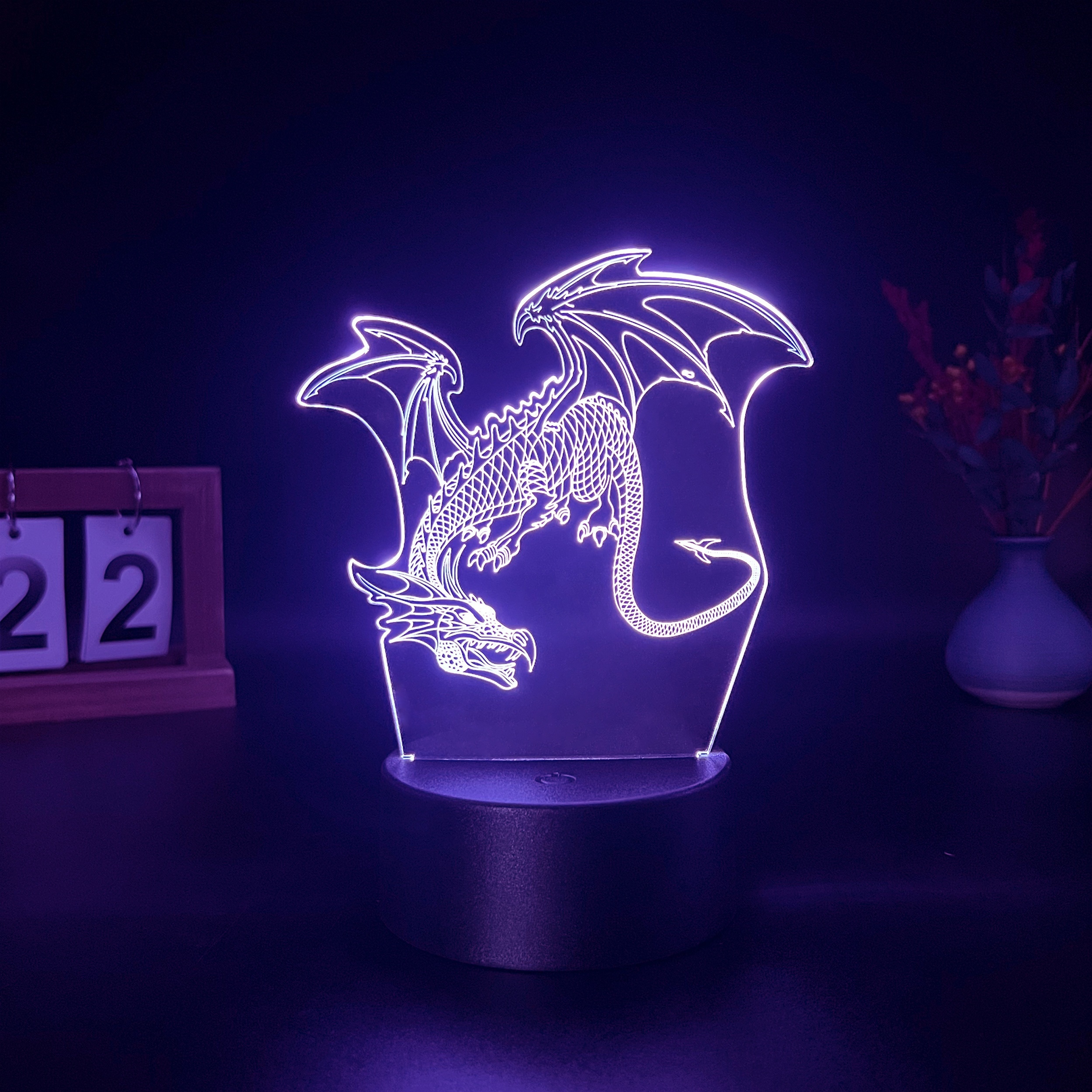 Dinosaur 3d Night Light Touch 7colors Automatic Changing - Temu Ireland
