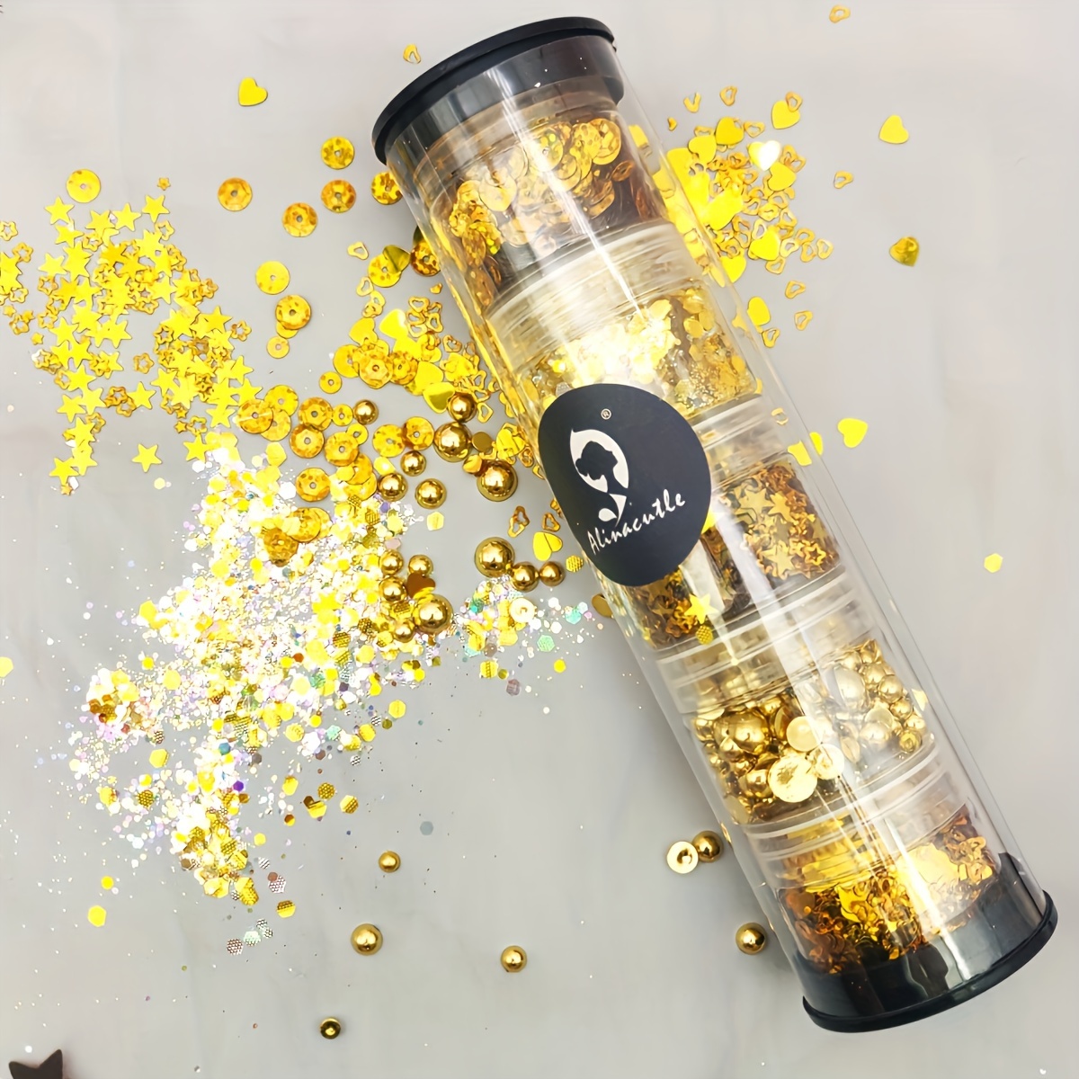 Golden Sequins Card Shakers Nails Decor Essential - Temu New Zealand