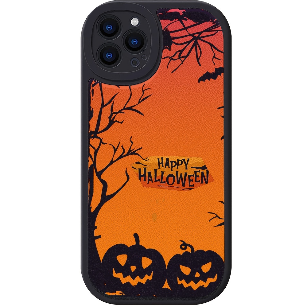 1pc Halloween Pumpkin Face Graphic Design Soft Lambskin Flexible ...