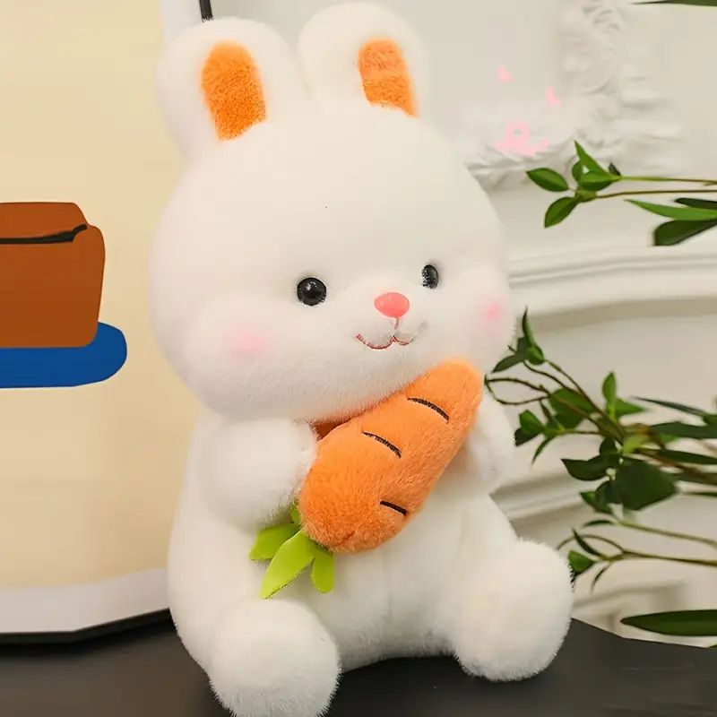 귀여운 무당이 토끼 작은 토끼 인형 뽀송뽀송한 인형 던지기 베개 소파 장식 인형 휴일 선물 생일 선물 크리스 Temu
