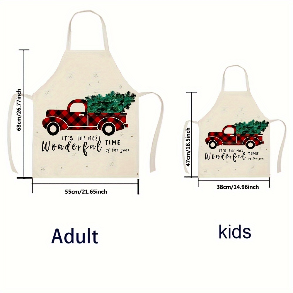 Linen Apron '' 's Wonderful Time Year '' Text Pattern Apron - Temu Canada