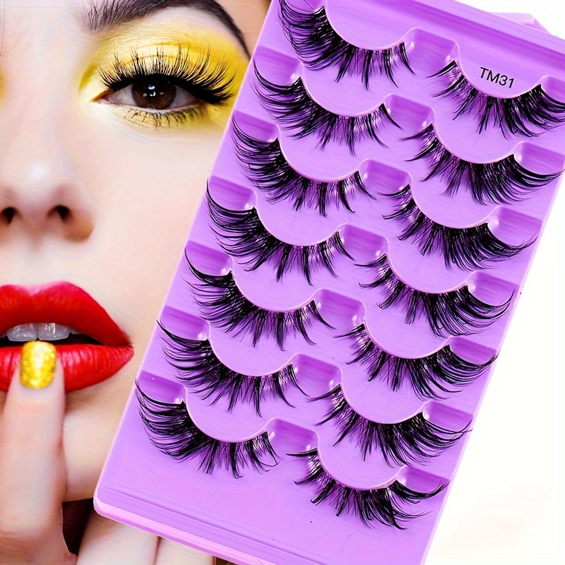 Full Strip Slant Flying False Eyelashes Lightweight And - Temu Australia