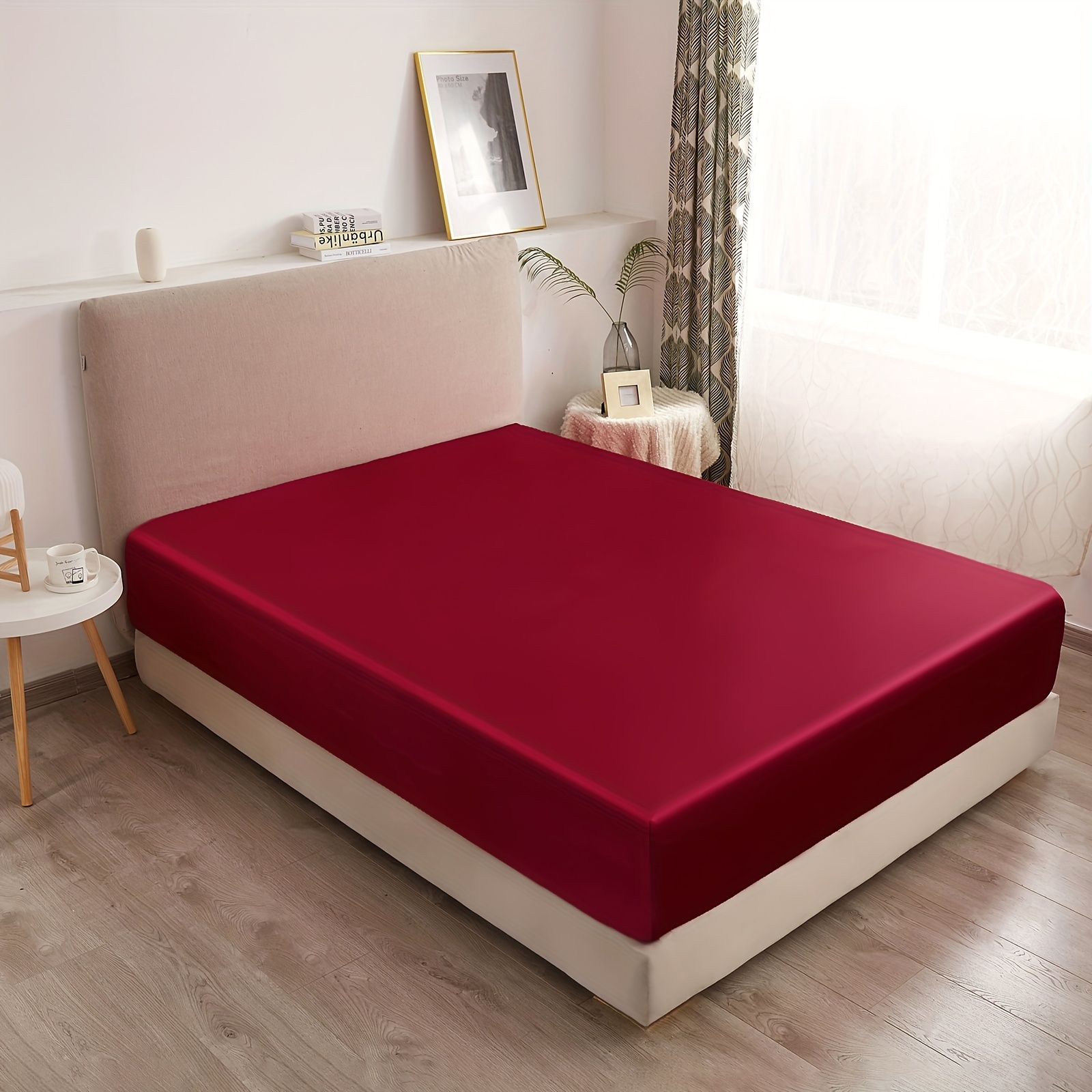 100% Polyester Solid Color Fitted Sheet (without Pillowcase) - Temu Canada