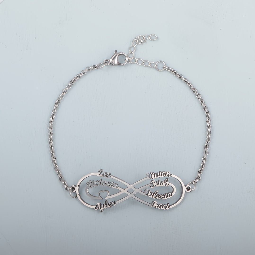 Hollow Infinity Symbol Customized English Letter Name Thin - Temu ...