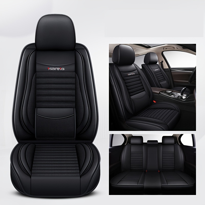 Pu Leather + Linen Car Seat Cover Four Seasons Universal Car - Temu ...