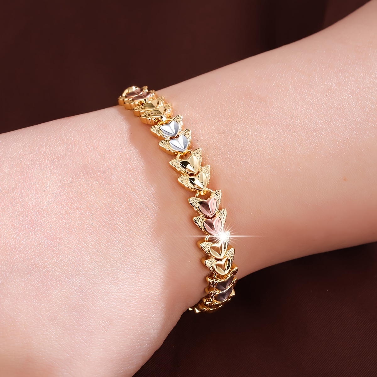 1 Stuk Luxe Eenvoudige Koperen Hand Armband Ingelegd Met - Temu Netherlands