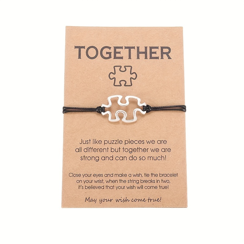 Hollow Puzzle Black Rope Braided Bracelet Simple Style Hand - Temu Canada