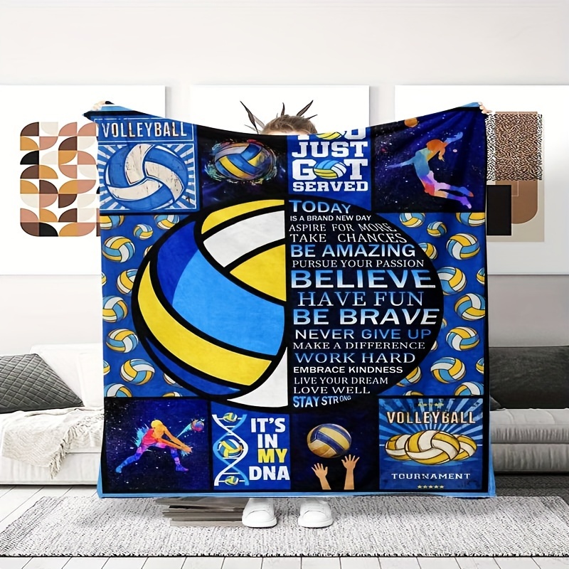 volleyball enthusiasts digital printing blanket soft warm - Temu Australia