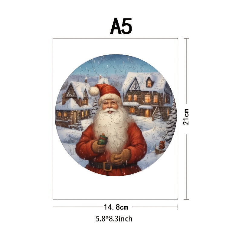 Santa Claus Wooden Puzzle Cute Puzzle To Exercise - Temu New Zealand