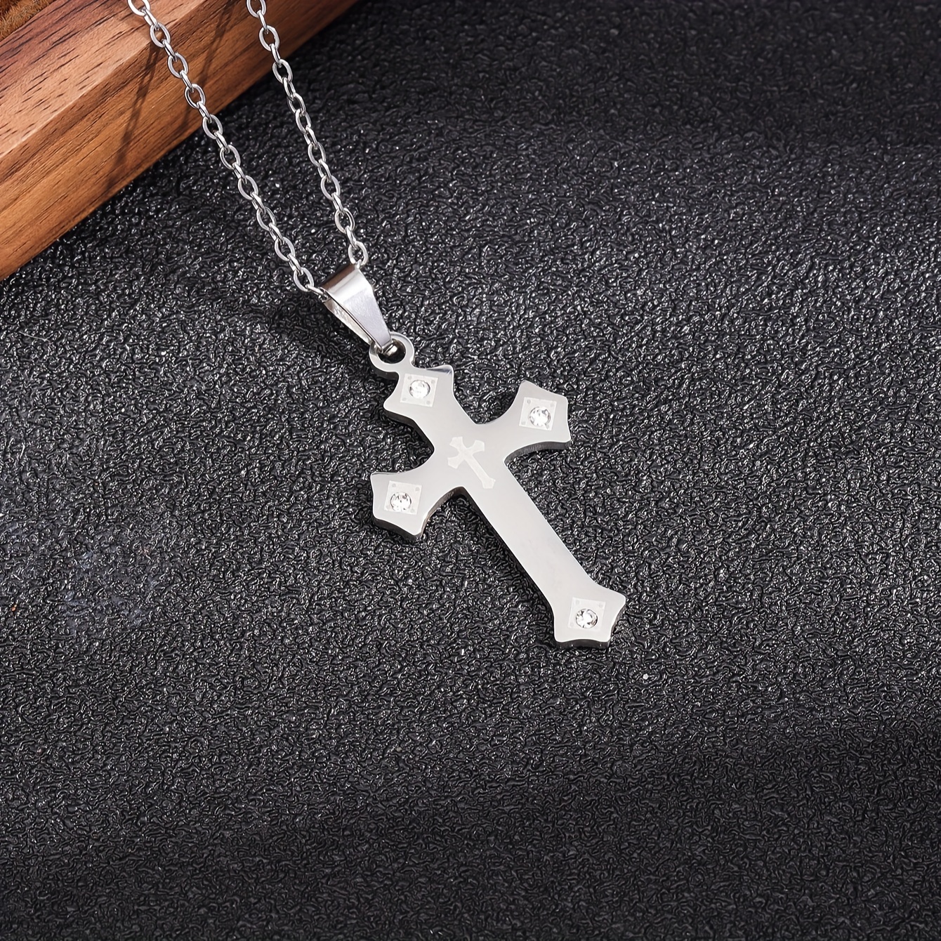 Stainless Steel Cross Pendant Necklace Cross Pendant Chain - Temu ...