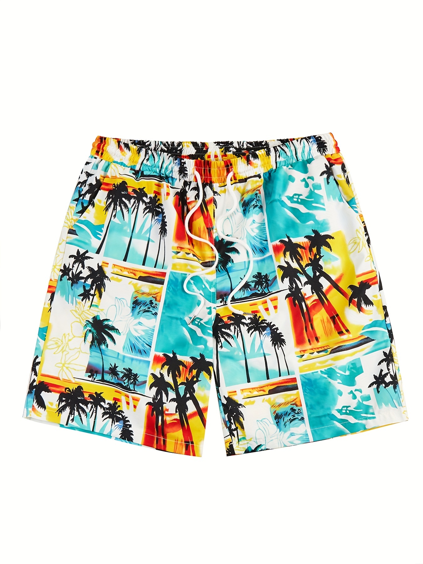 Men's Plus Size Coconut Tree Graphic Shorts Casual Chic - Temu Ireland