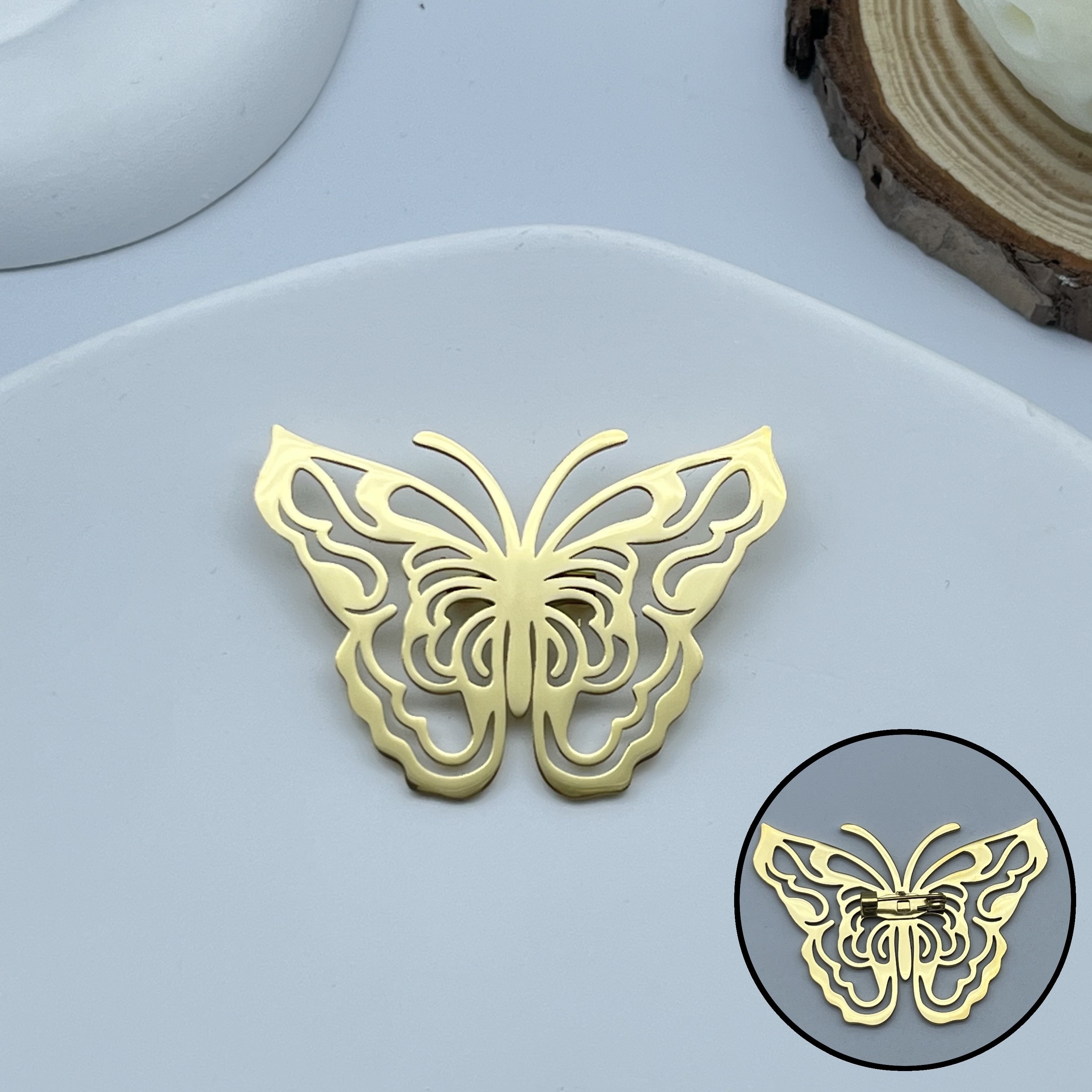 Stainless Steel Insect Dragonfly Butterfly Brooch Pin Plant - Temu ...