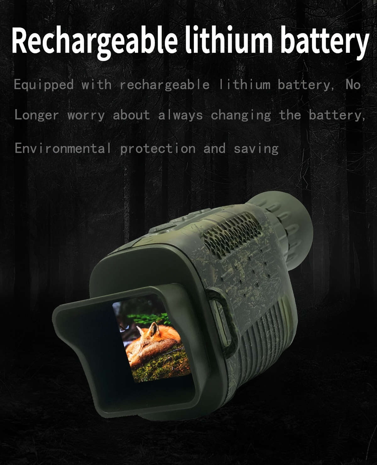 4k Hd 야외 단안 사냥 적외선 카메라 9개 언어 5배 디지털 줌 2000mah 리튬 배터리가 장착된 야간 Temu