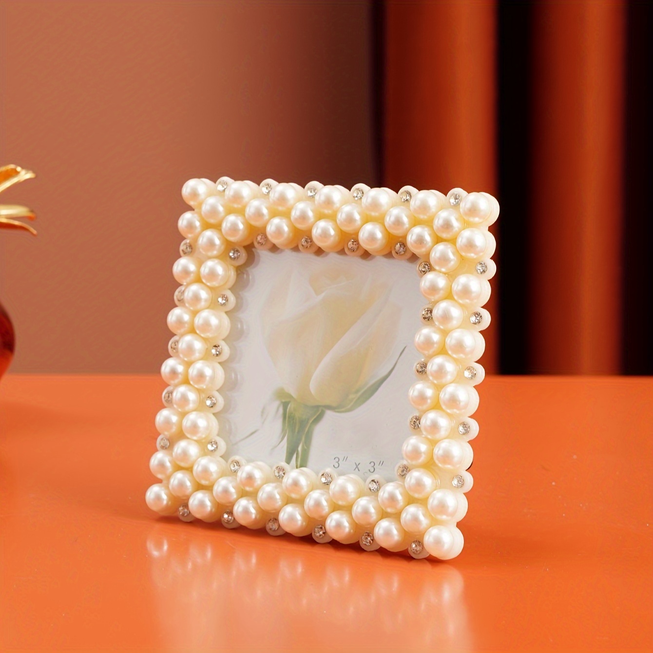 Square Simulation Pearl Photo Frame Creative Home Decoration - Temu Canada