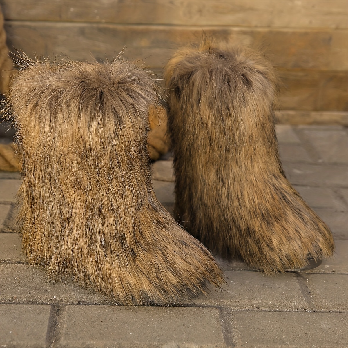 Fluffy Fur Boots Women s Faux Soft Sole Platform Warm Lined - Temu ...
