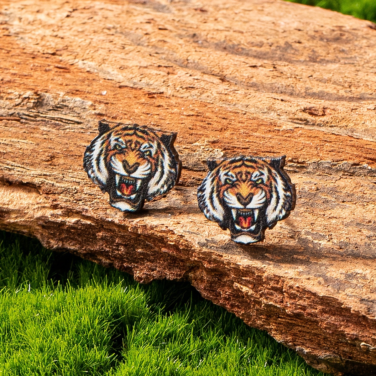 Printed Wood Football Team Spirit Game Day Tigers Stud - Temu United ...