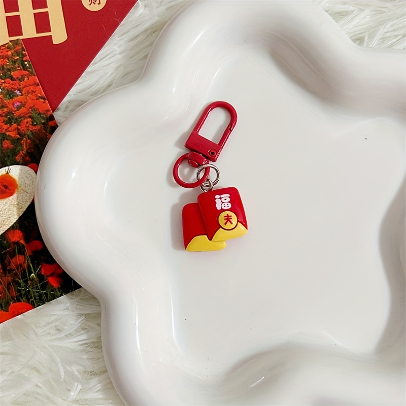 1pc 2024 Chinese Lunar New Year Keychain Mini Red Lantern Keyring ...
