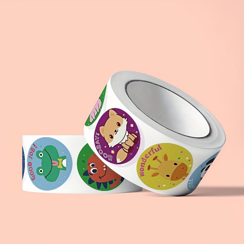 Round Cartoon Decorative Adhesive Label Sticker Cute Hand - Temu Australia