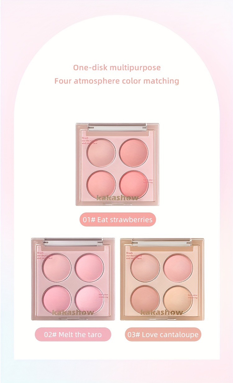 4 color Summer Powder Blusher Natural Powder Blusher Palette - Temu