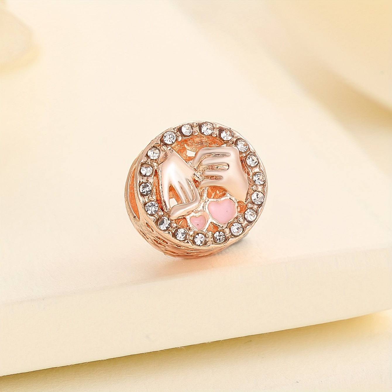 Zinc Alloy Love Couple Hand Hollow Beads Peach Heart Shape - Temu ...