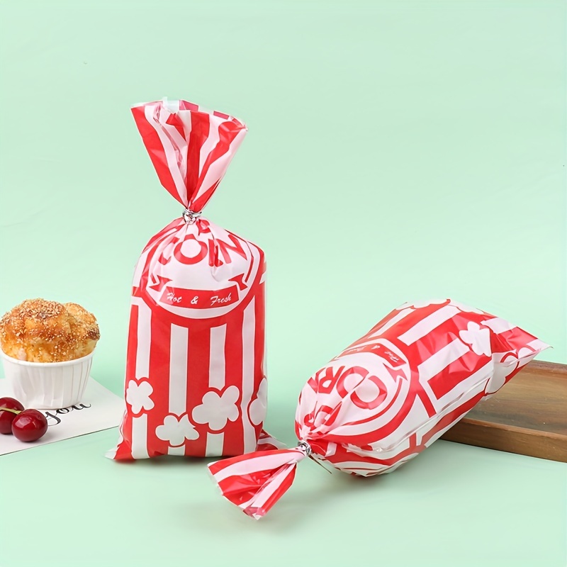 Red Vertical Stripes Popcorn Bags Biscuit Bread Toast - Temu Australia