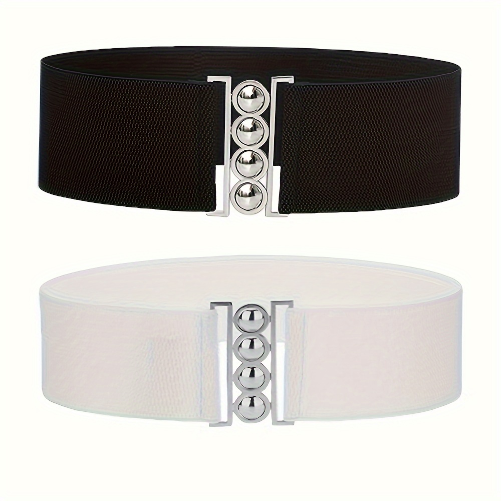 Wide Elastic Waist Belt Ladies Stylish Stretch Belts Solid - Temu Canada