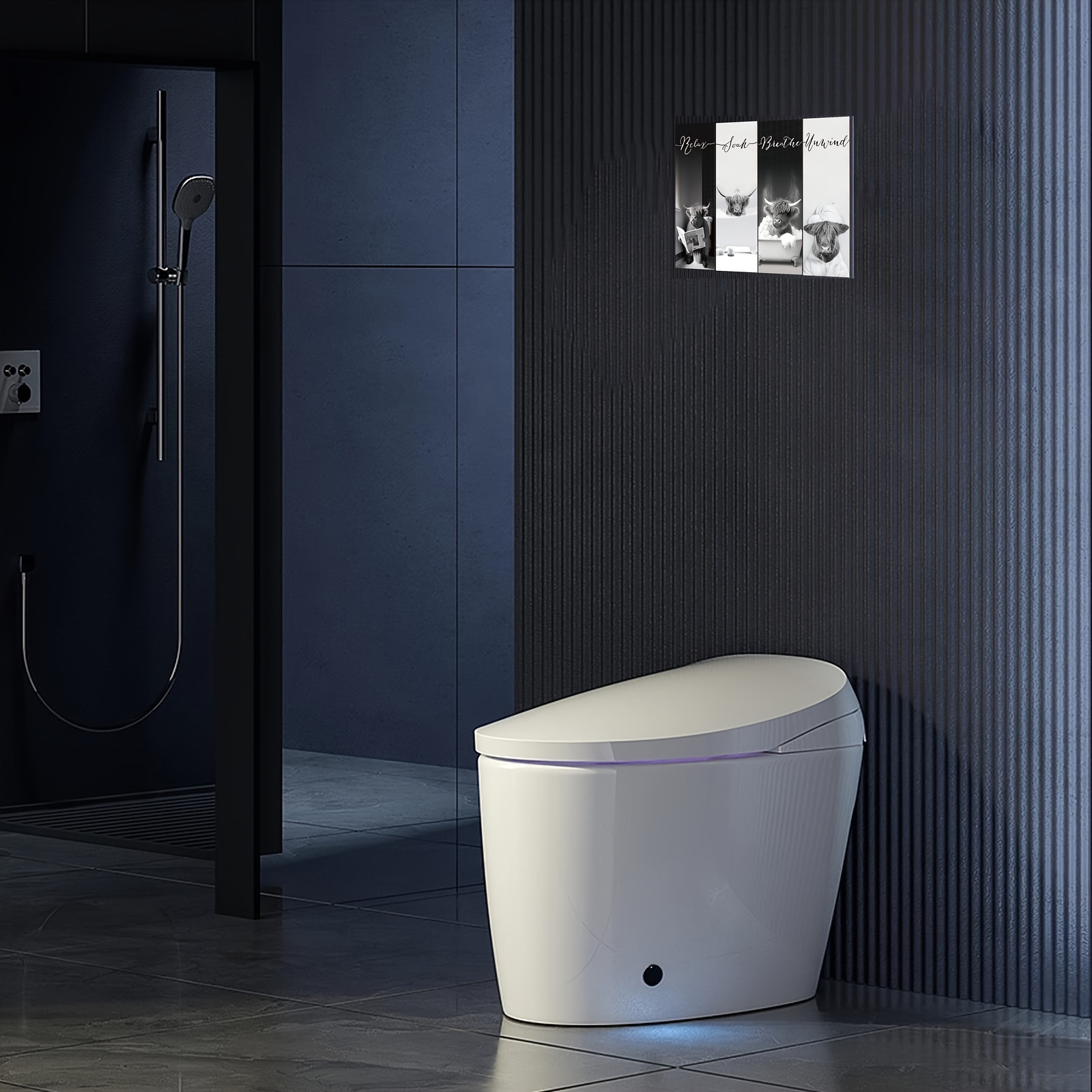 Wooden Sign Highland Cow Bathroom Decor Wood Relax Soak - Temu Australia