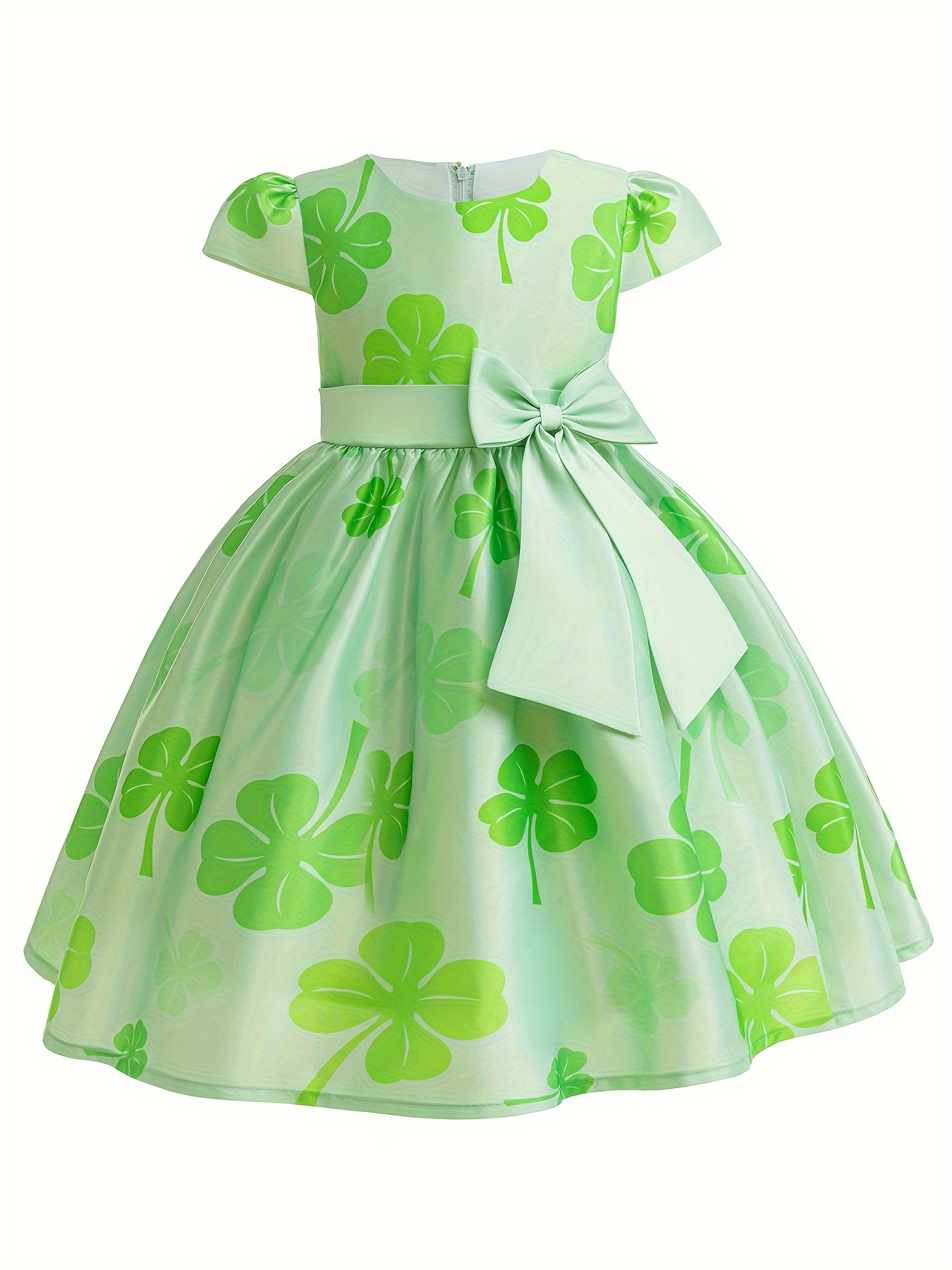 Girls Sweet Heart Graphic Short Sleeve Princess Dress - Temu Portugal