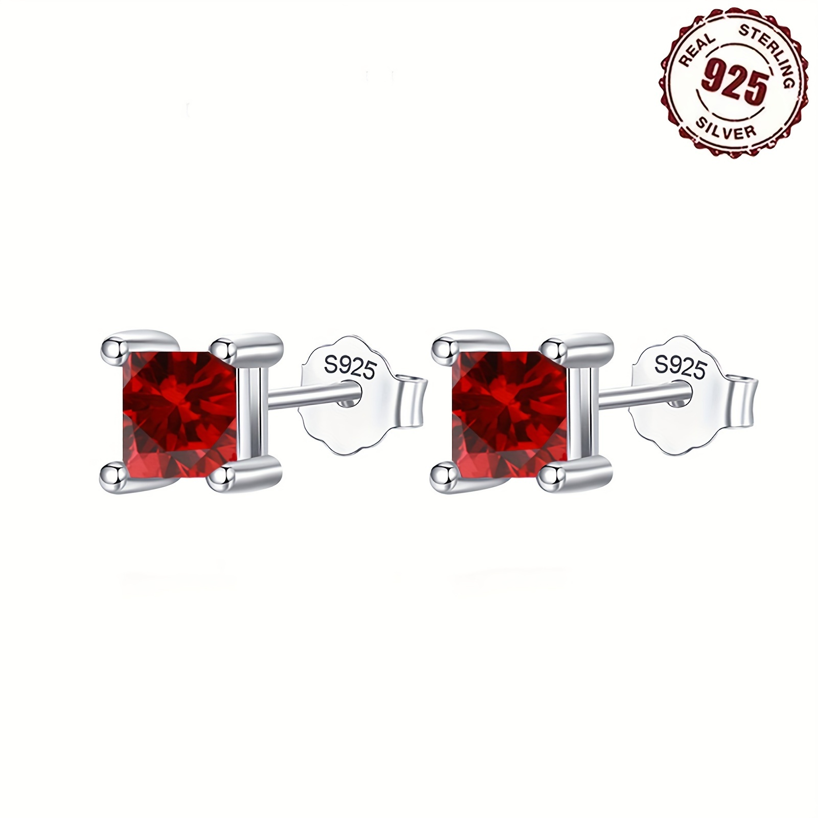 Tiny Square Stud Earrings 925 Sterling Silver Hypoallergenic - Temu ...