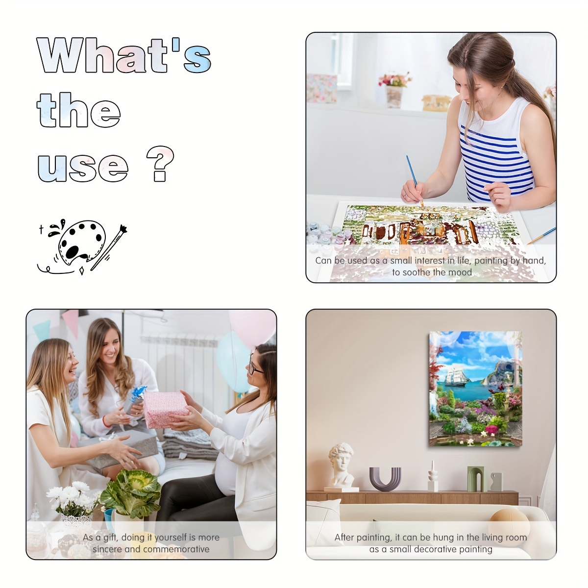 1pc 数字による絵画キット キャンバス上の窓風景写真 レーション DIY 40x50cm/16x20インチ フ - Temu Japan