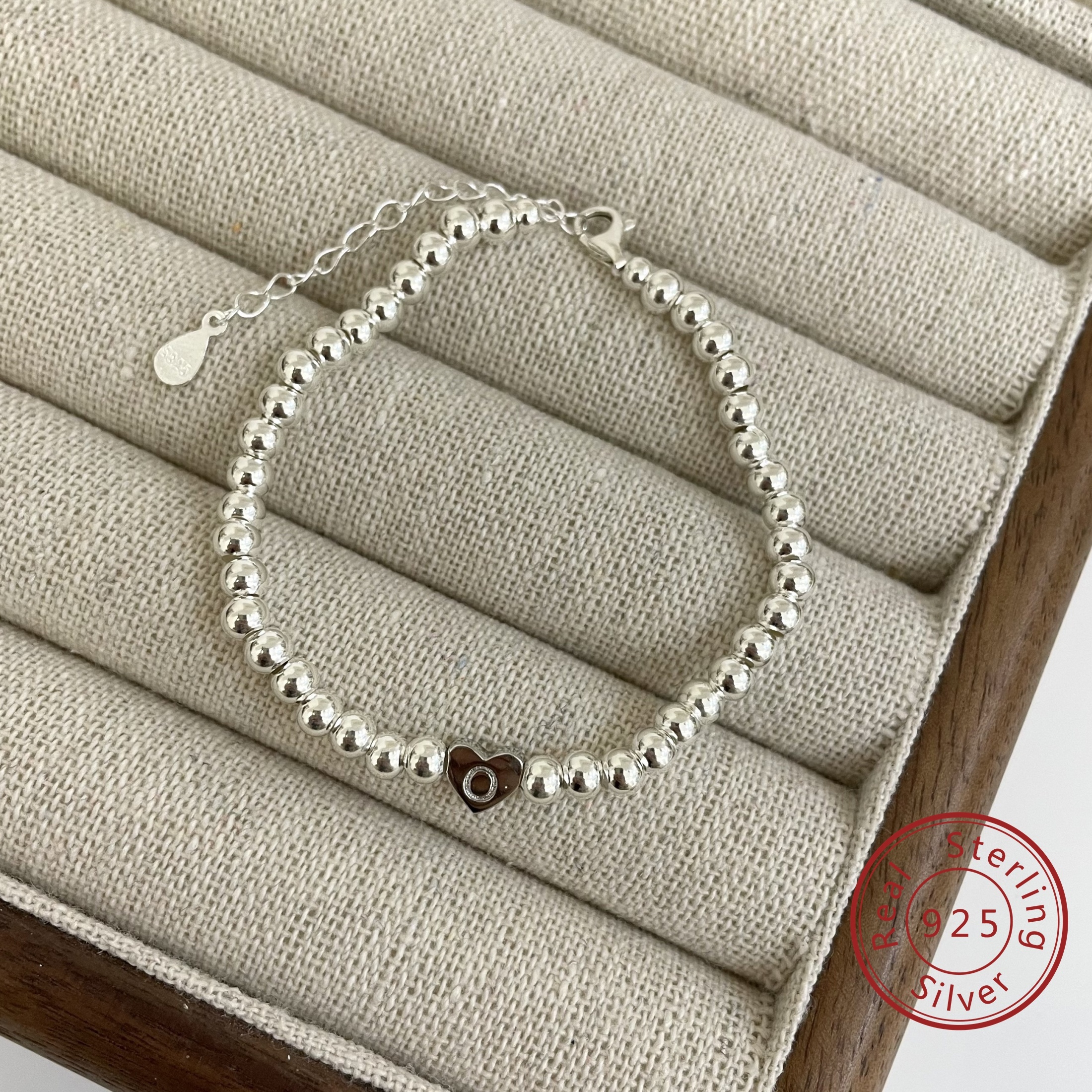925 Sterling Silver Bracelet Elegant English Letter Pattern - Temu ...